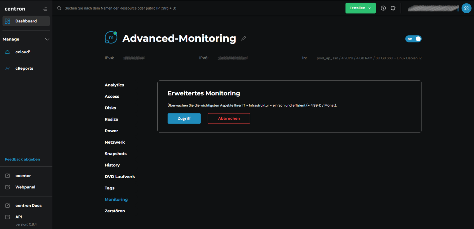 Infrastructure monitoring - monitor the performance of your cloud