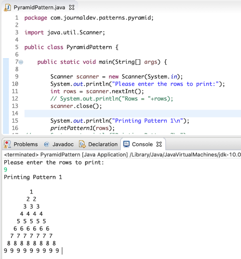 Pyramid Pattern Programme in Java: Leitfaden